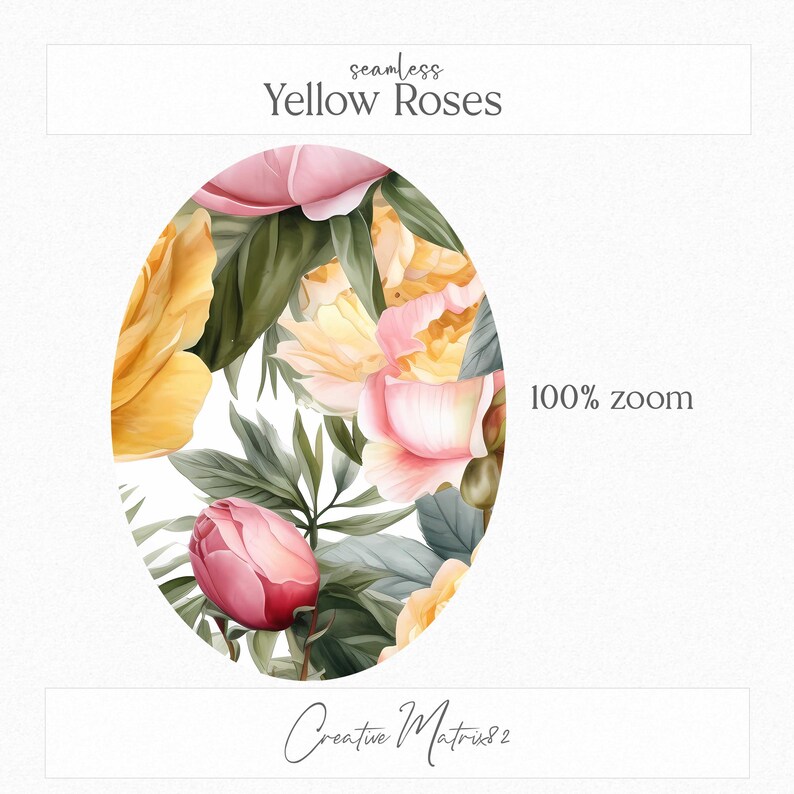 Watercolor Yellow Roses Digital Paper, Floral Seamless Patterns ...