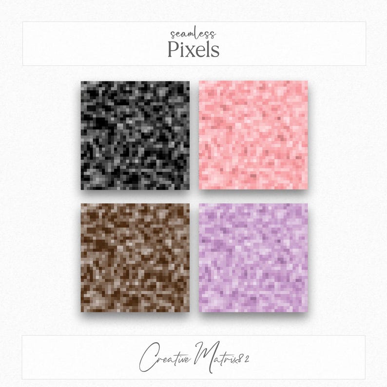 Pixelated Digital Paper, Pixels Seamless Pattern, Pixel Textures ...