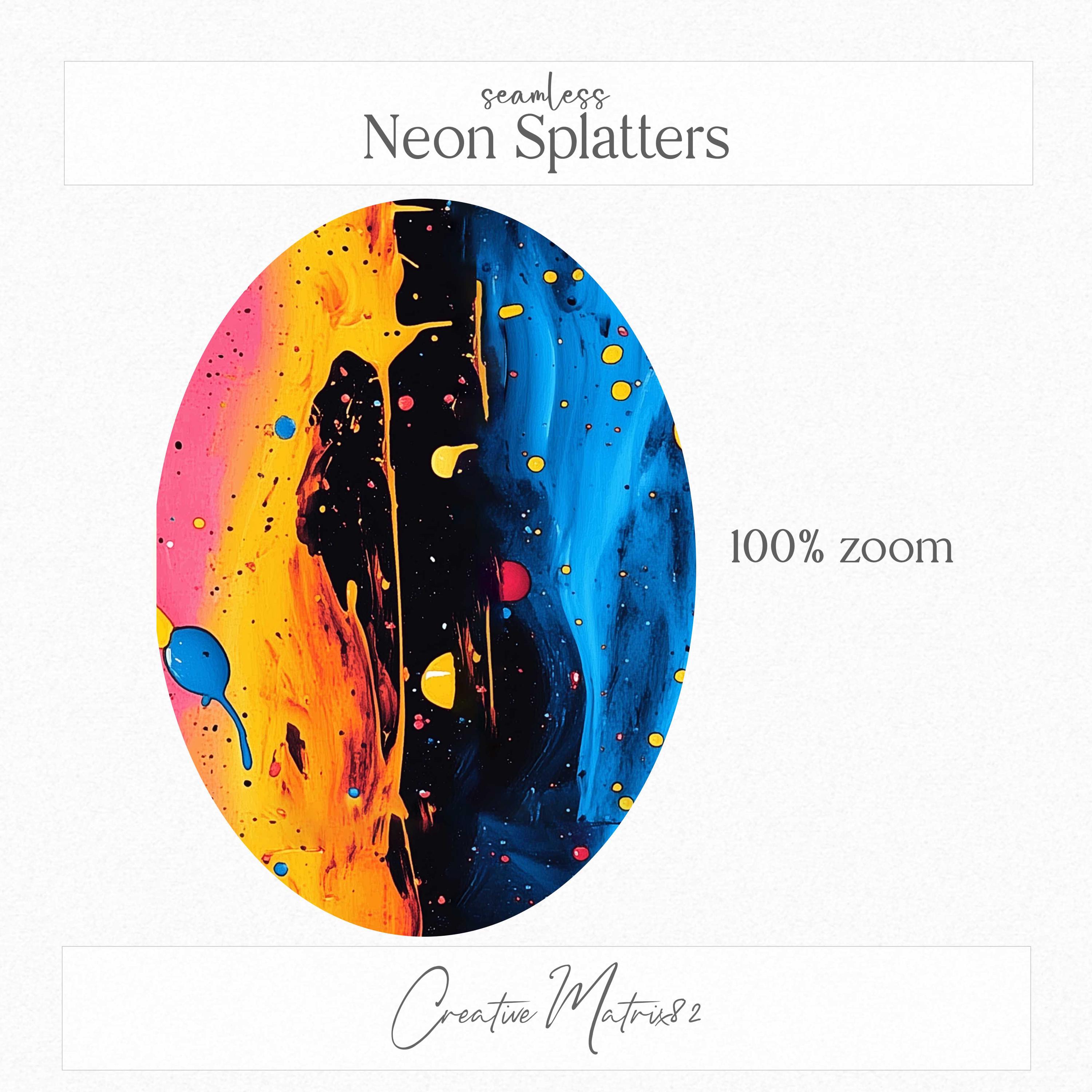 Neon Paint Splatters Digital Paper Pack – Seamless Grunge Ink ...