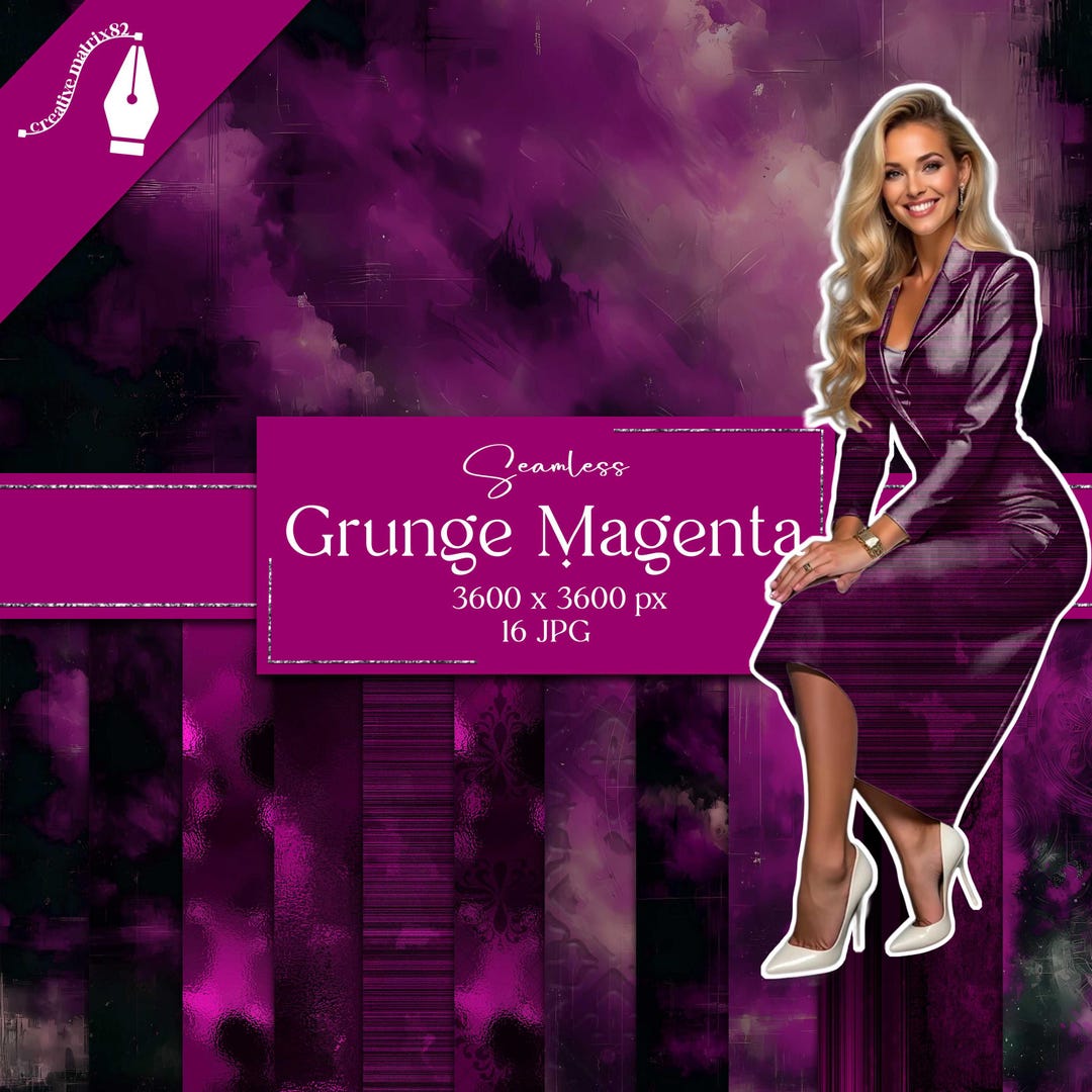 Grunge Magenta Seamless Digital Paper – Fuchsia Gothic Distressed ...