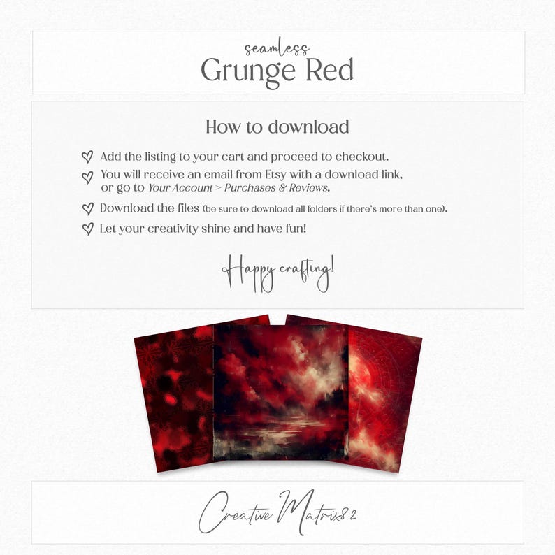 Grunge Royal Red Seamless Digital Paper – Scarlett Gothic Distressed ...