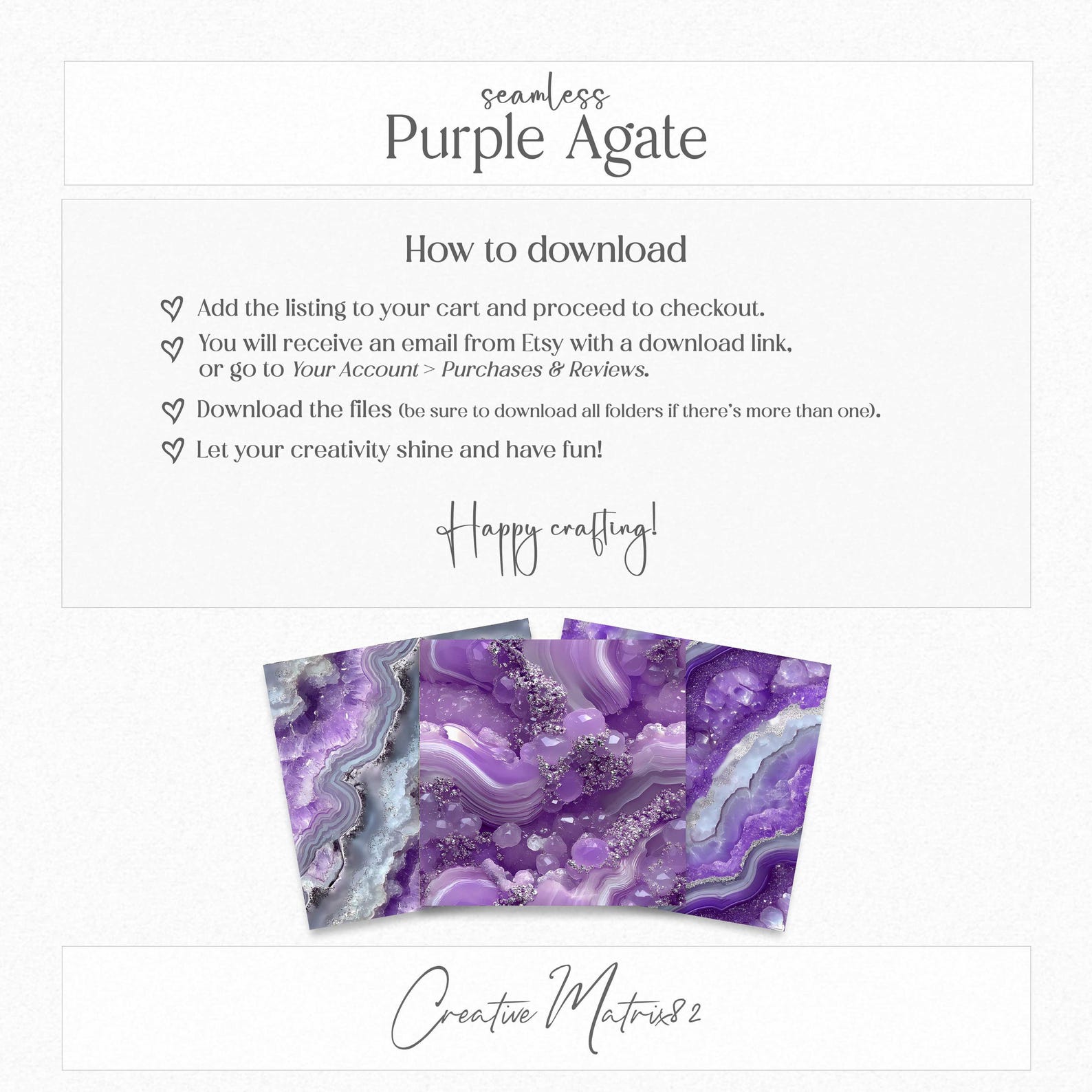 Purple Agate Digital Paper Glamorous Marble Geode Textures Sparkling ...