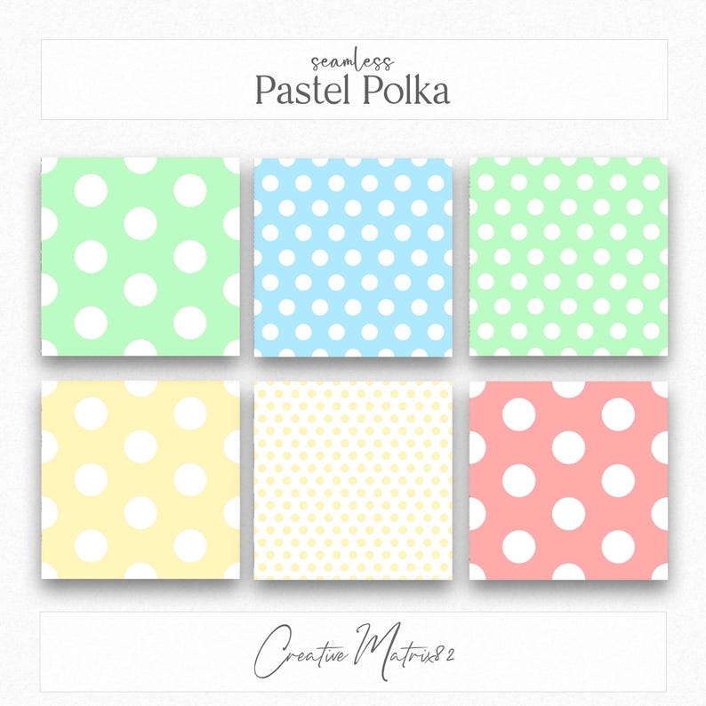 Pastel Polka Dots Digital Paper, Dotted Seamless Patterns, Soft Rainbow ...