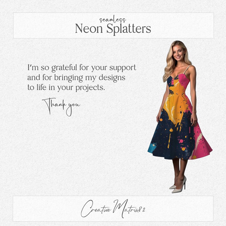 Neon Paint Splatters Digital Paper Pack – Seamless Grunge Ink ...