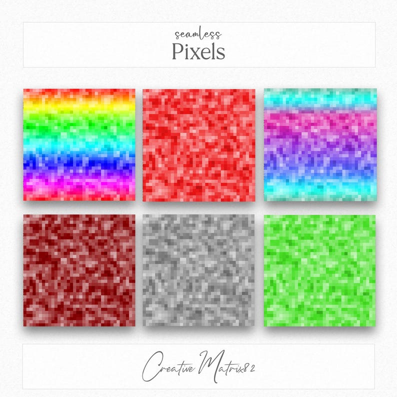 Pixelated Digital Paper, Pixels Seamless Pattern, Pixel Textures ...