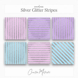 Pastel Backgrounds Silver Glitter Stripes | Seamless Digital Paper ...