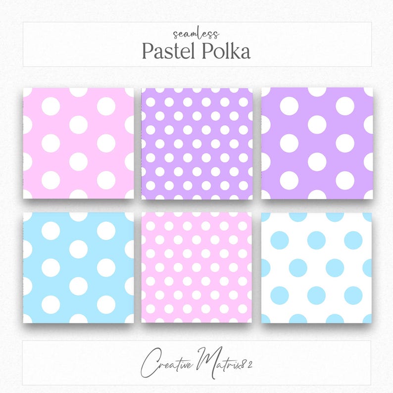 Pastel Polka Dots Digital Paper, Dotted Seamless Patterns, Soft Rainbow ...