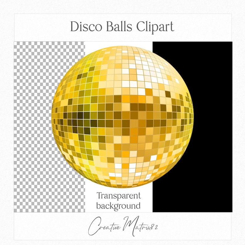 Disco Balls Clipart PNG Bundle – 28 Retro Graphics With Light Bursts ...
