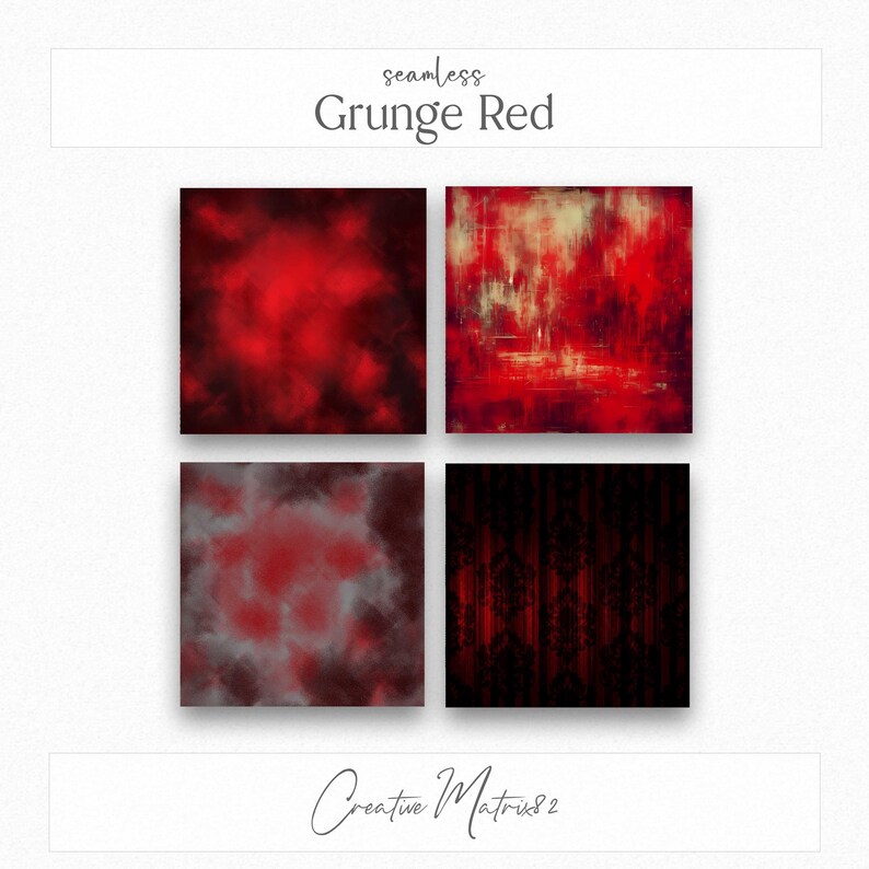 Grunge Royal Red Seamless Digital Paper – Scarlett Gothic Distressed ...