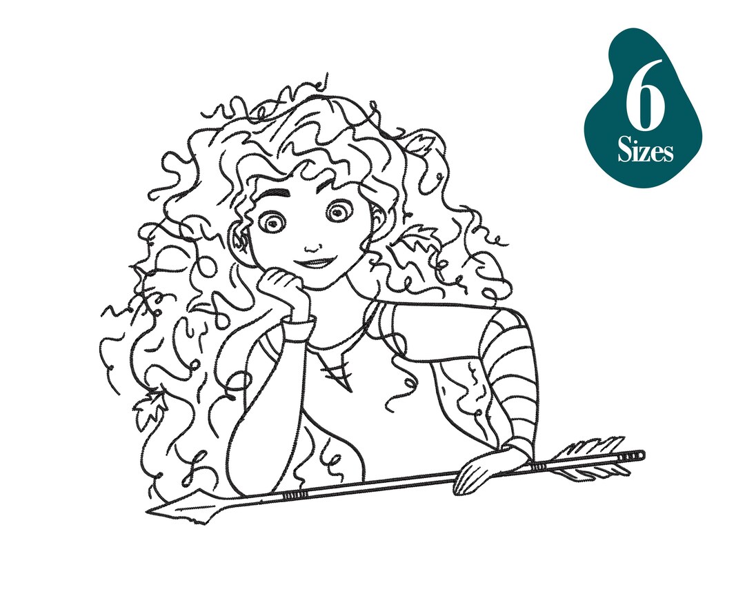 Princess Merida From Brave Machine Embroidery Design,6 Sizes ,instant ...