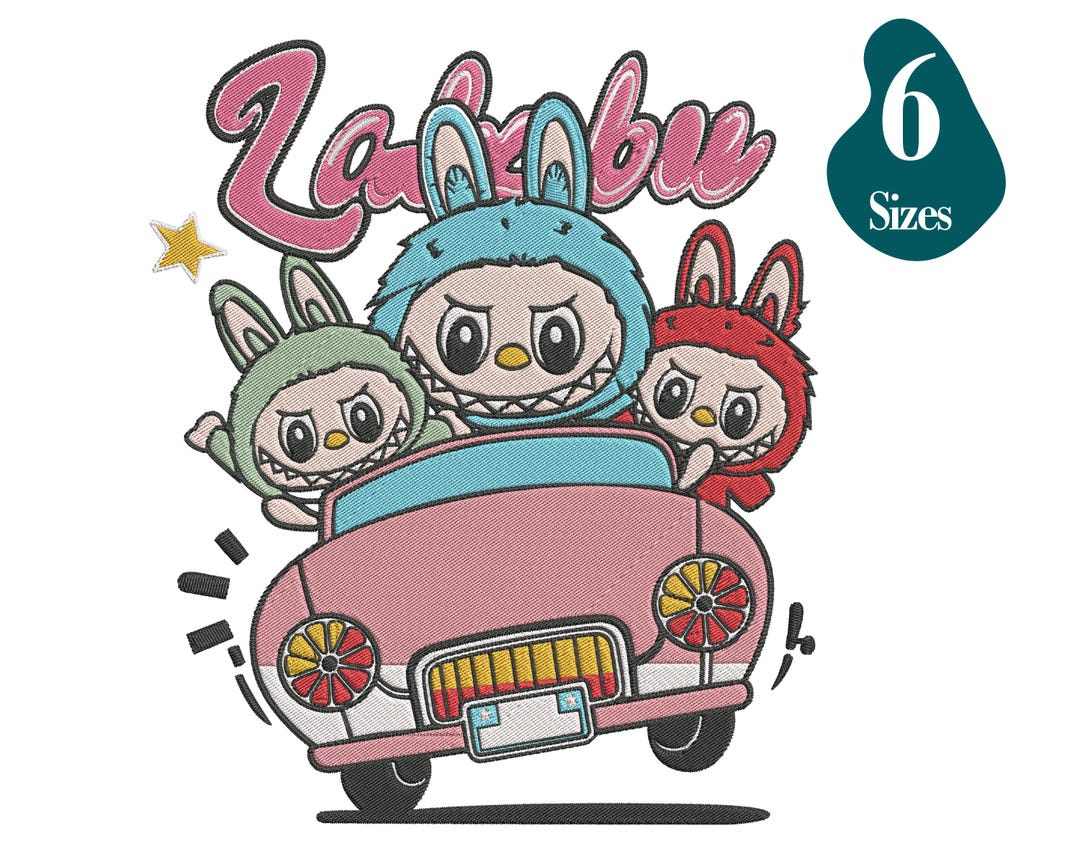 Labubu Embroidery Design | Cute Cartoon Character Embroidery Files ...