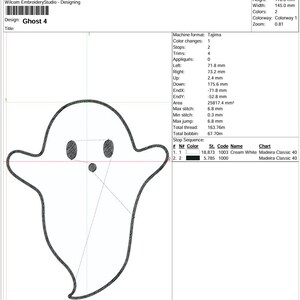 Ghost Embroidery Design: Halloween Applique, Multiple Sizes (digital ...