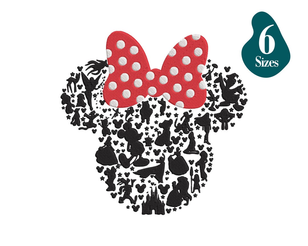 Minnie Mouse Head Embroidery Design – Instant Download (PES File) - Etsy