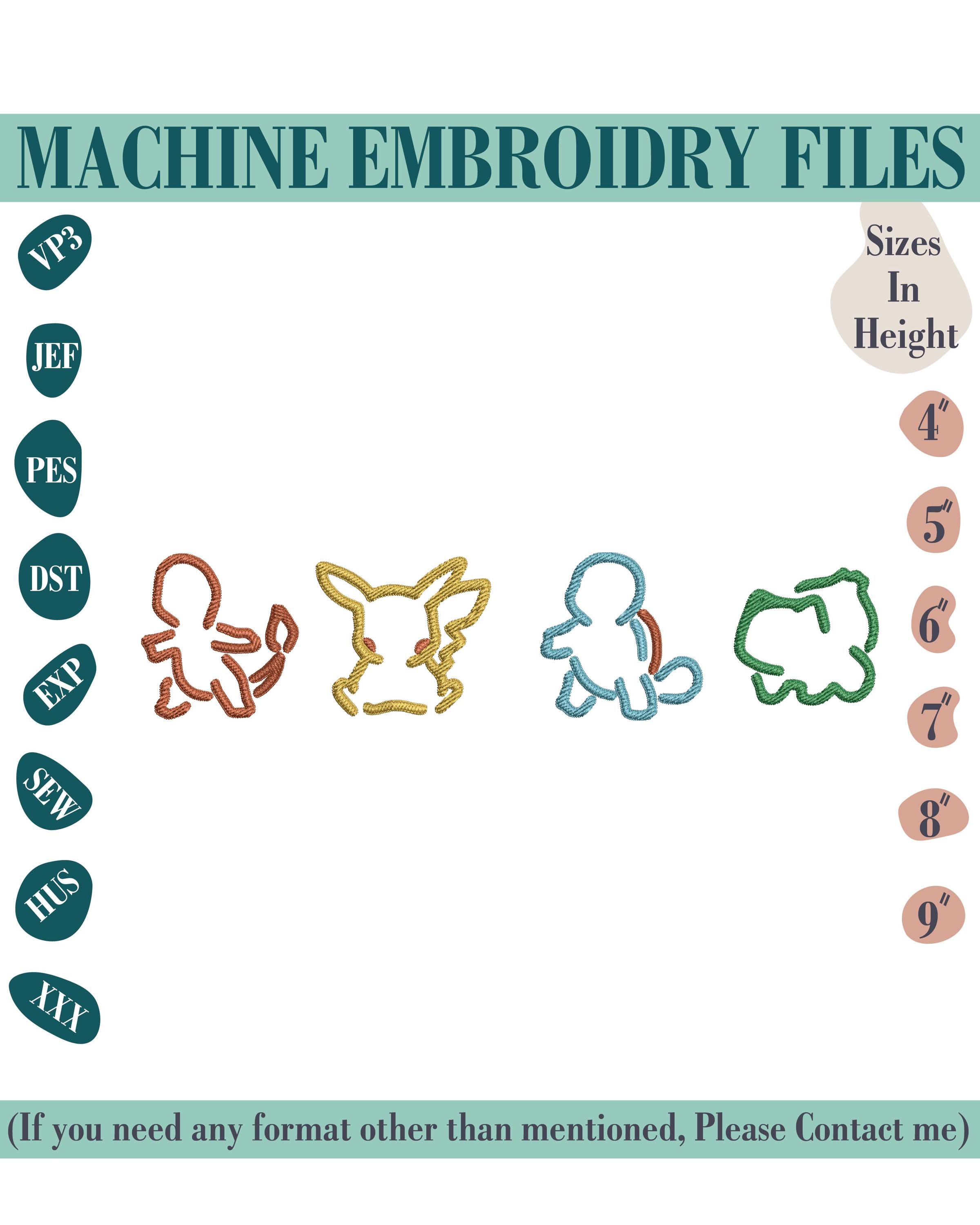 Pikachu Friends Embroidery Design, Pokemon Manga (digital Download) - Etsy
