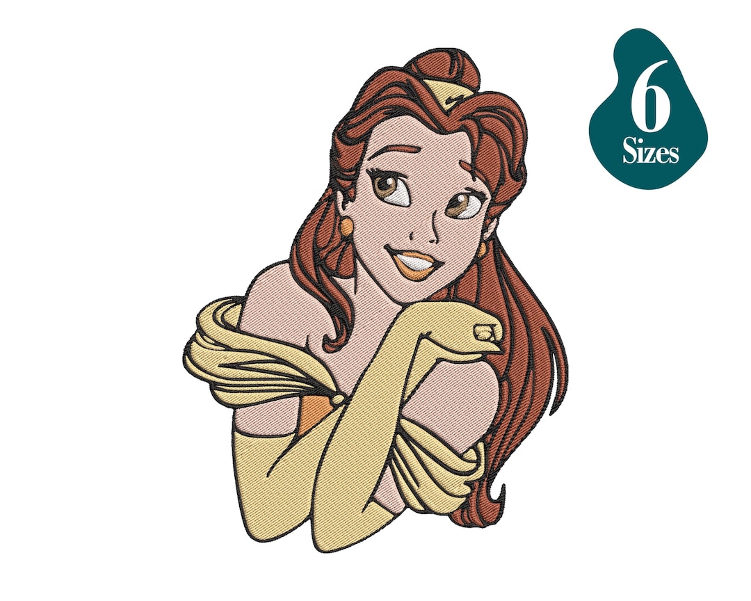 Princess Belle Embroidery Design: Beauty and the Beast (6 Sizes ...