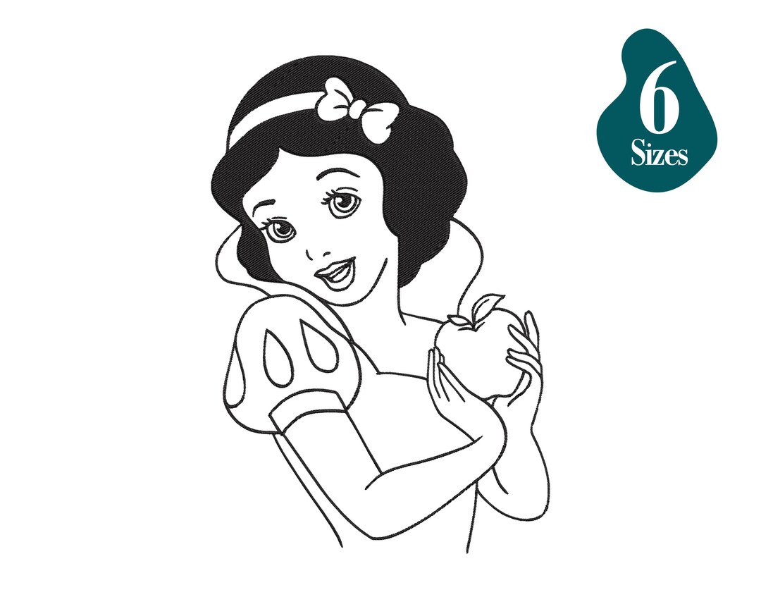 Princess Snow White Machine Embroidery Design, Princess Embroidery ...