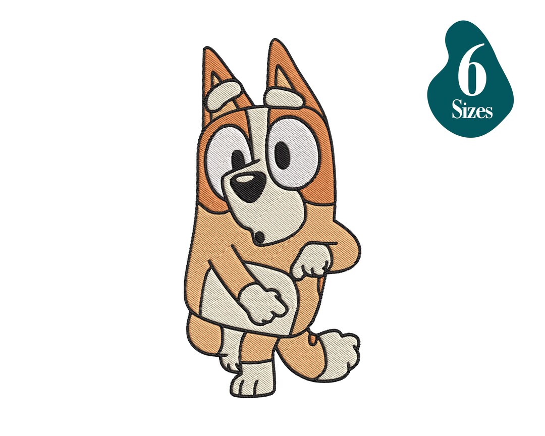 Bingo Embroidery Design, Bluey Machine Embroidery File, 6 Sizes ...