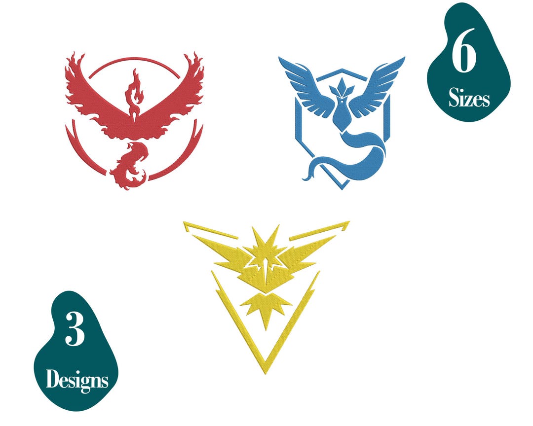 Pokemon Team Logos Embroidery Design, Anime Inspired (digital Download ...