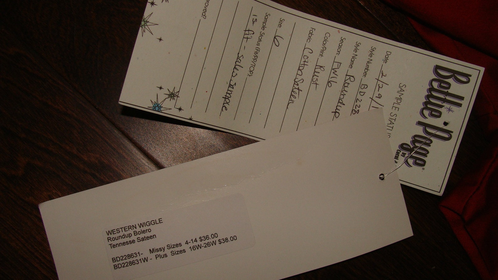 Western Bolero Sample Coat USA Made Burnt Red Tattoo Horseshoe & Star ...