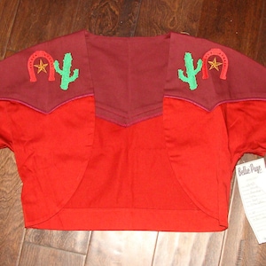 Western Bolero Sample Coat USA Made Burnt Red Tattoo Horseshoe & Star ...