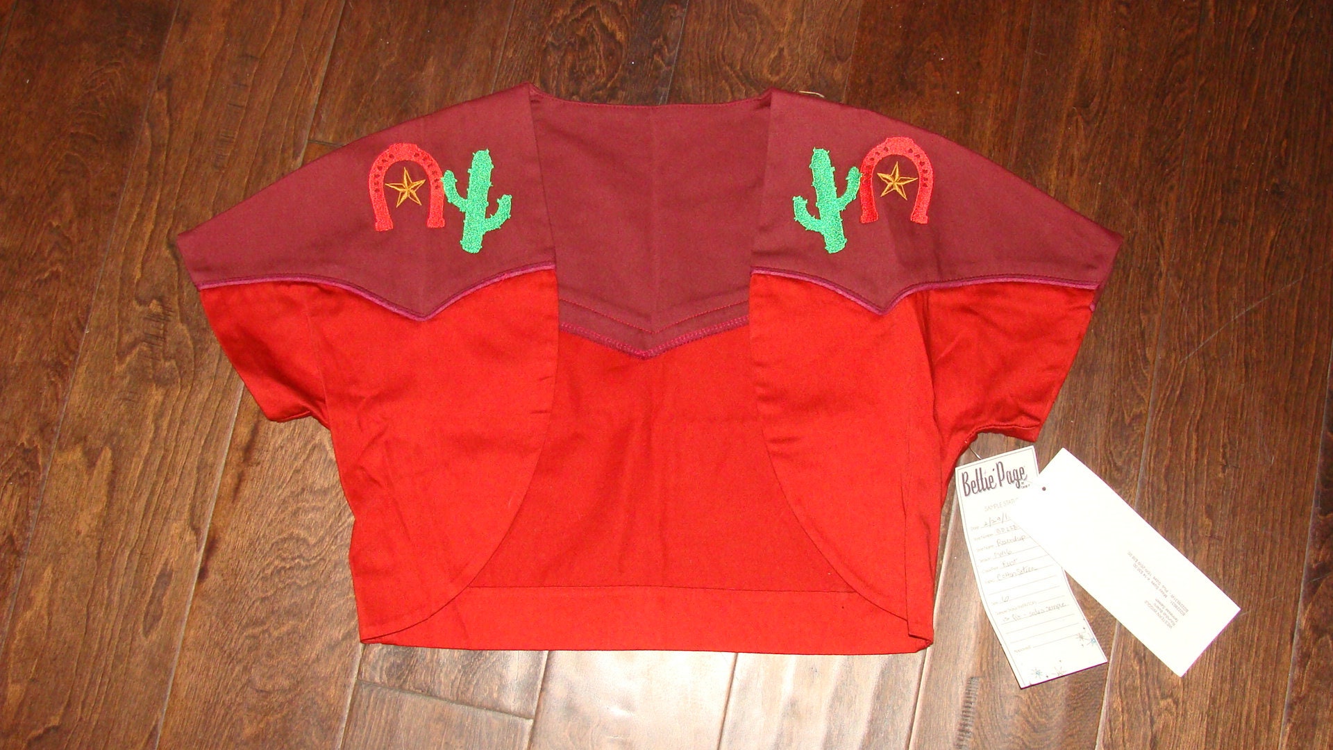 Western Bolero Sample Coat USA Made Burnt Red Tattoo Horseshoe & Star ...