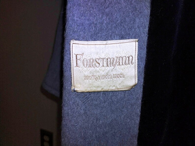 1950's Heirloom Coat Gray Plush Purple Velvet Lining Embroidered ...