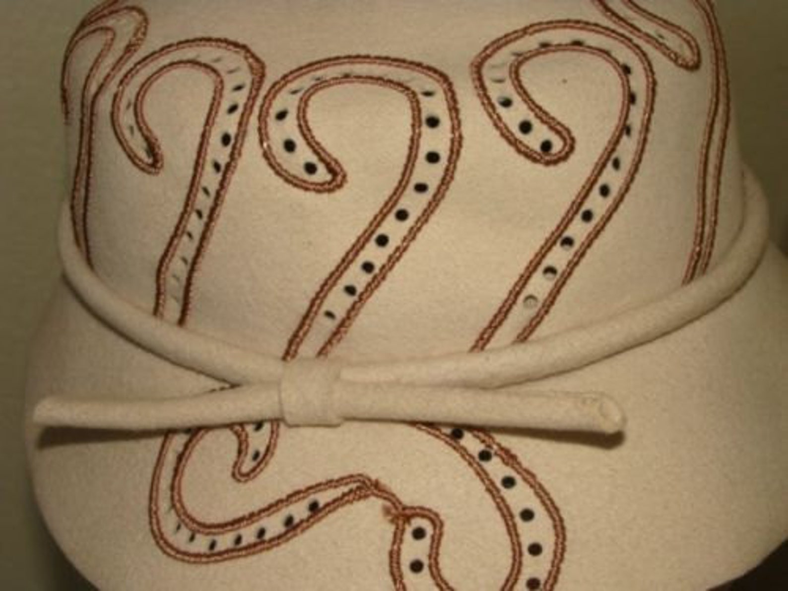 1930's Antique 1940's Vintage Bucket Fedora Hat Cream Tan Brown Candy ...