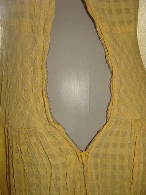 Vintage Mid Century Sheer Window Pane Yellow Sears Sucker Pucker Ladies ...