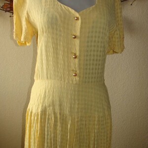 Vintage Mid Century Sheer Window Pane Yellow Sears Sucker Pucker Ladies ...