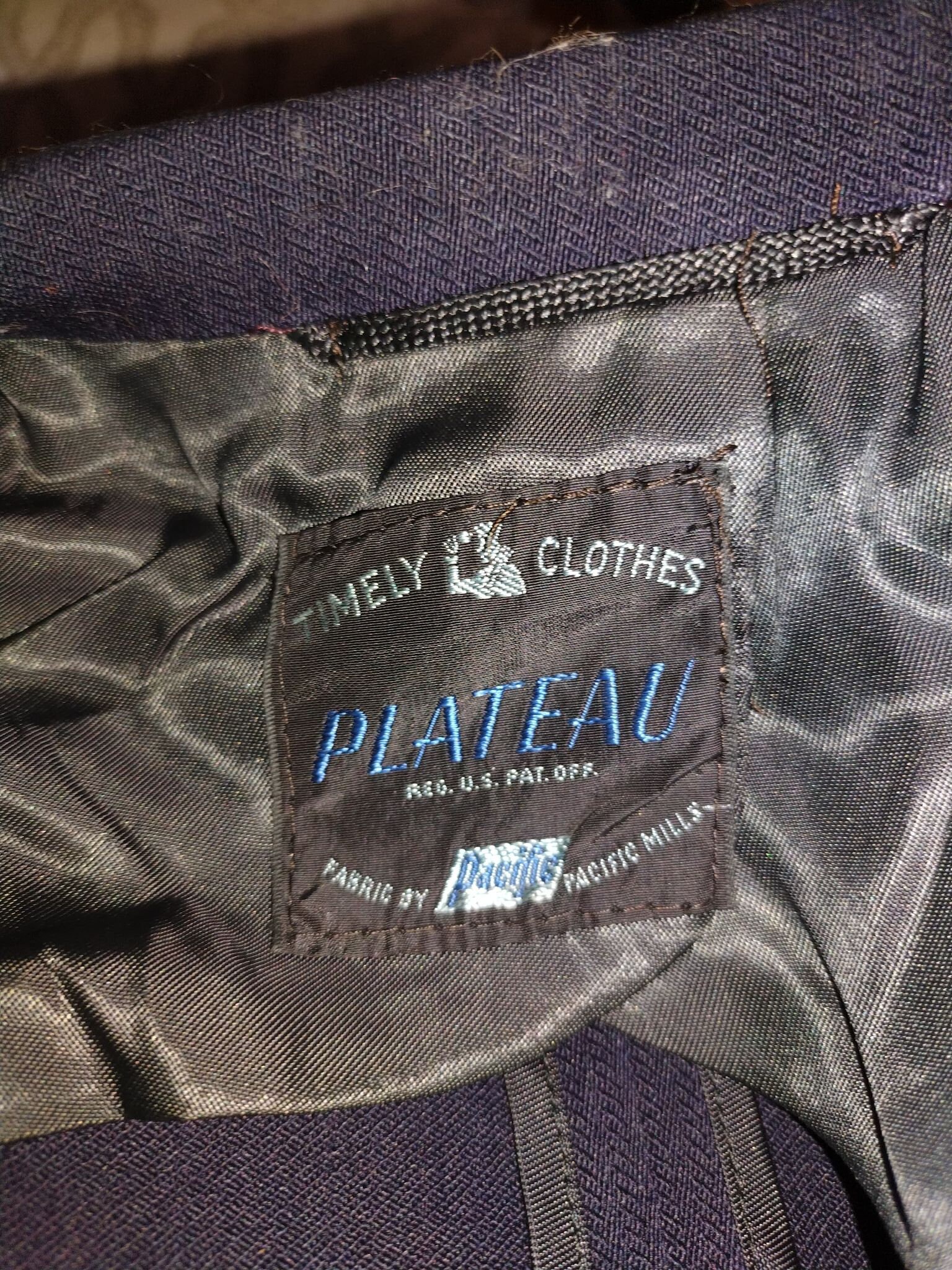 Plateau Timely Clothes Fabric Pacific Mills Balanced Tailoring the F.H ...