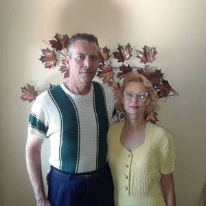 Vintage Mid Century Sheer Window Pane Yellow Sears Sucker Pucker Ladies ...