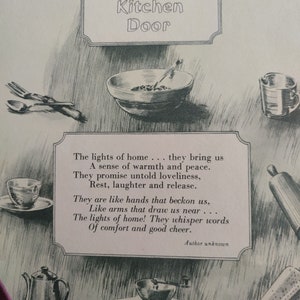 Through the Kitchen Door 1966 Vintage Cookbook Recipes & Poems Home ...