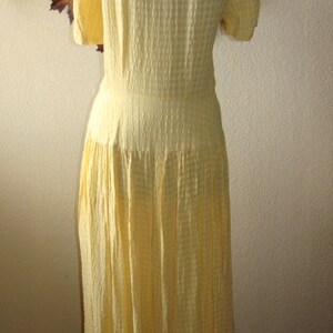 Vintage Mid Century Sheer Window Pane Yellow Sears Sucker Pucker Ladies ...