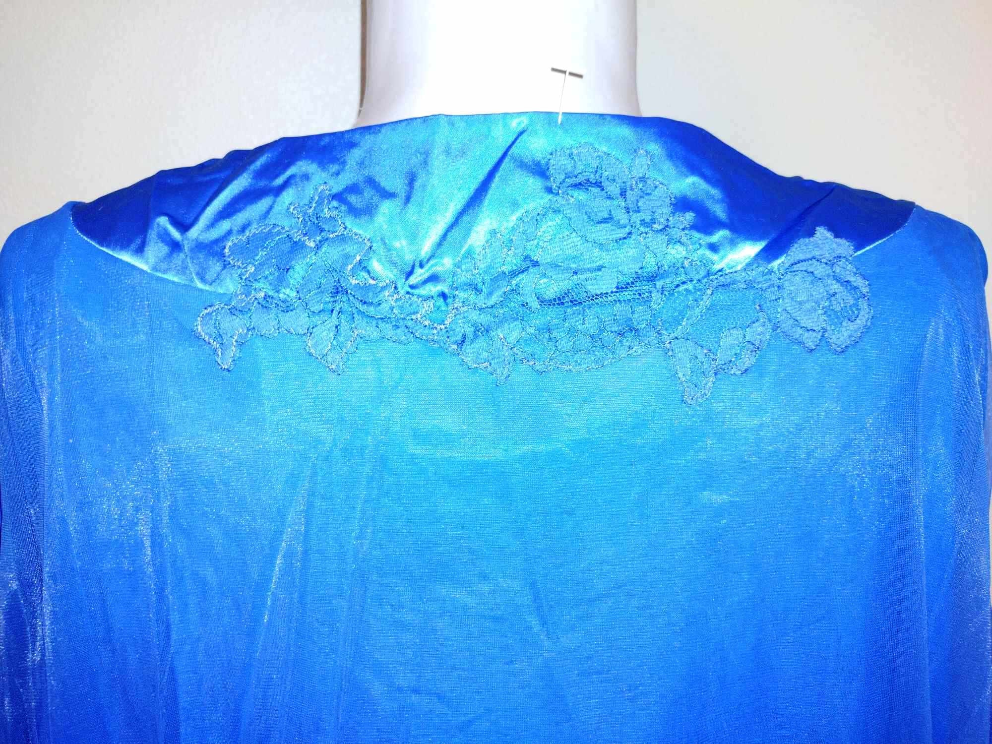 Vintage Peignoir Set Royal Blue Nightgown & Robe Set Gossard Artemis ...