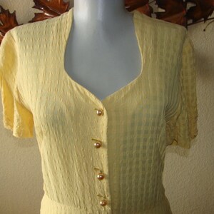 Vintage Mid Century Sheer Window Pane Yellow Sears Sucker Pucker Ladies ...