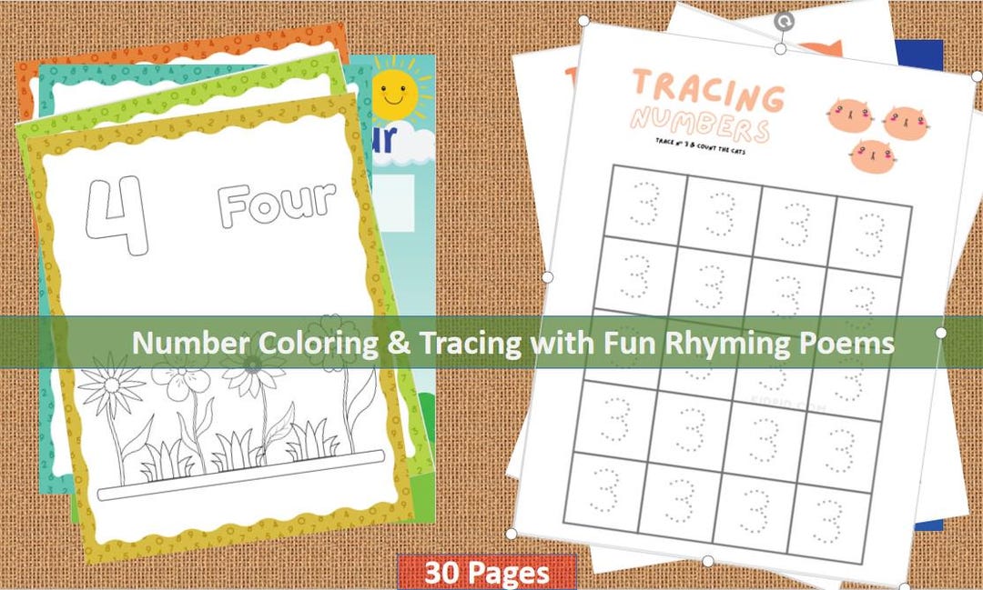 Number Tracing and Coloring Pages Bundle | Preschool Math Worksheets ...