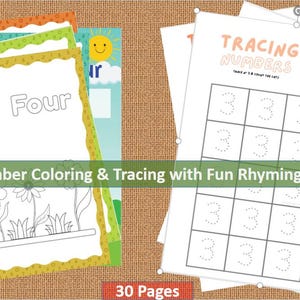 Number Tracing and Coloring Pages Bundle | Preschool Math Worksheets ...