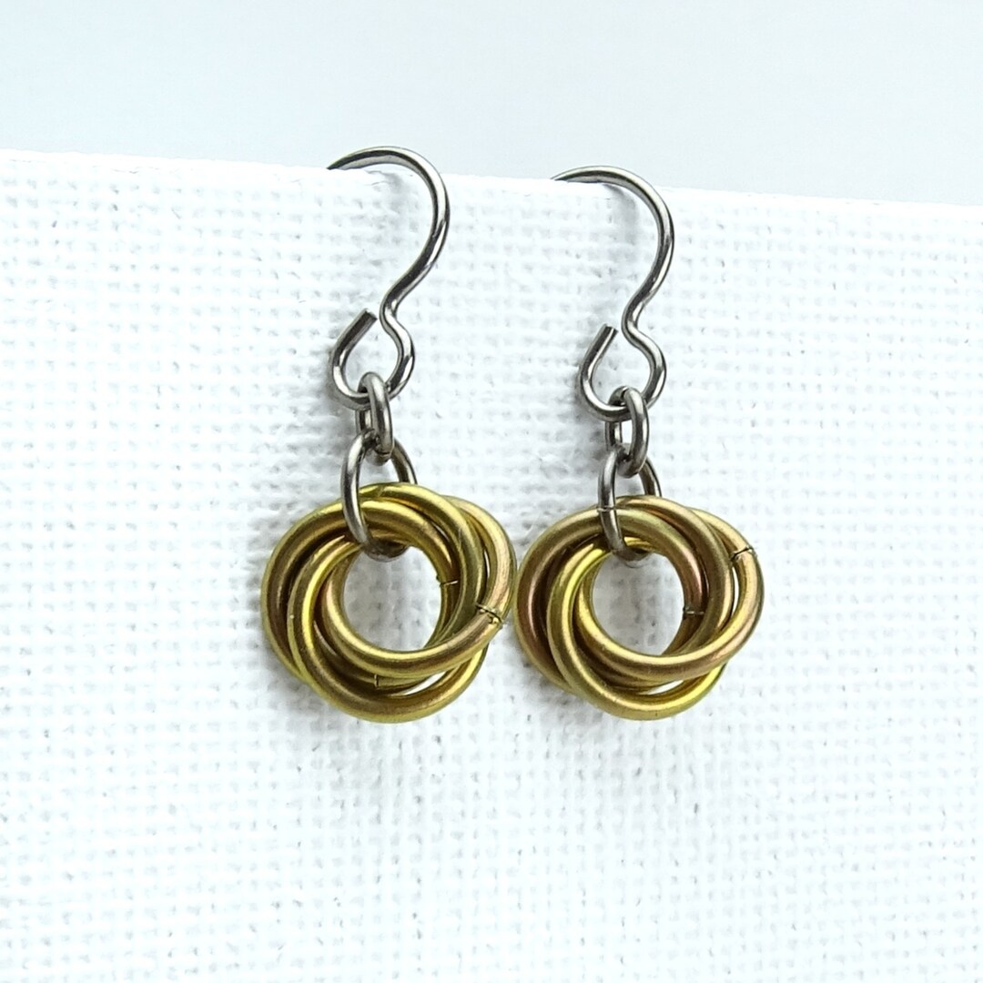 Rose Gold Niobium Earrings, Nickel Free Hypoallergenic Earrings for ...