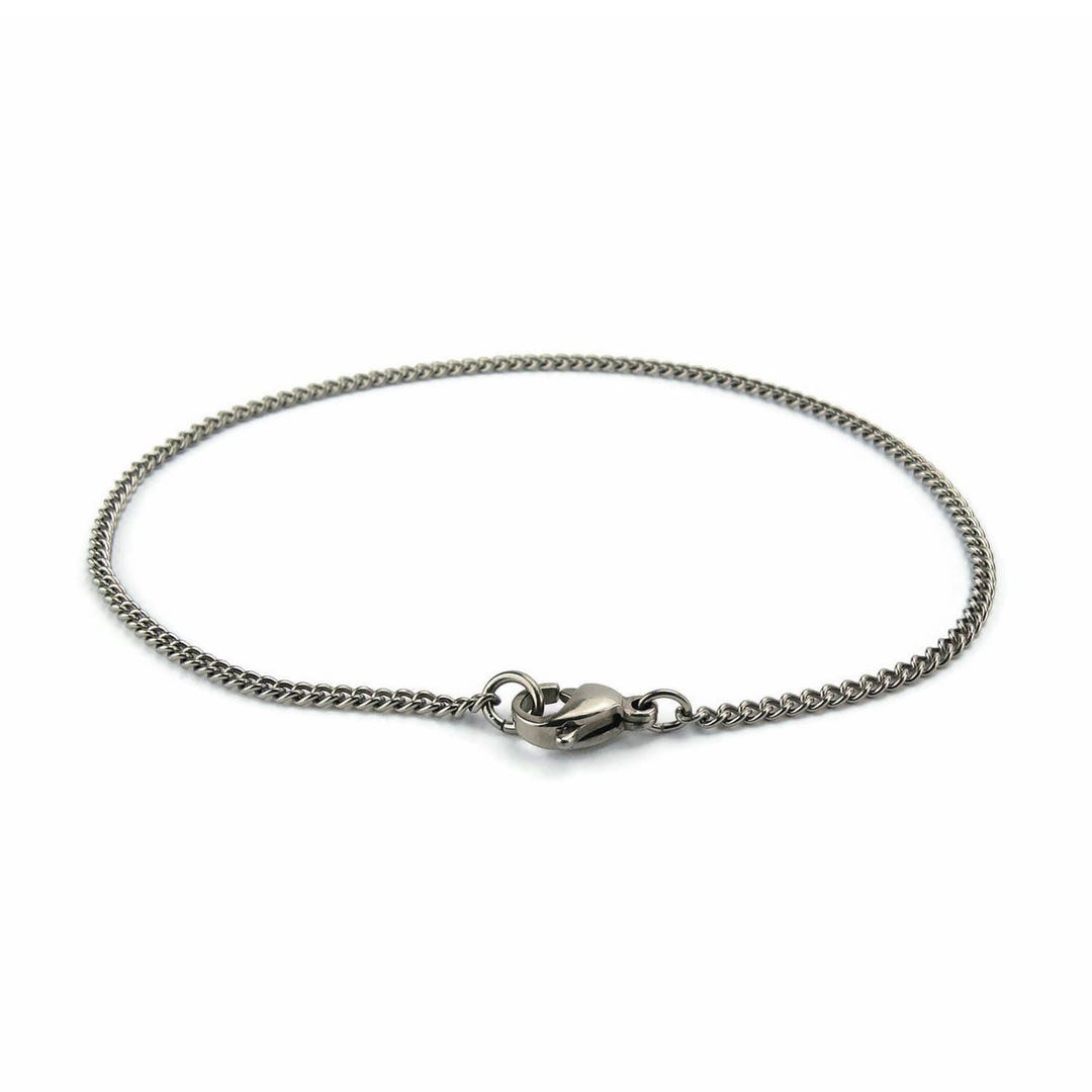 Simple Titanium Bracelet, Pure Titanium Chain Bracelet for Sensitive ...