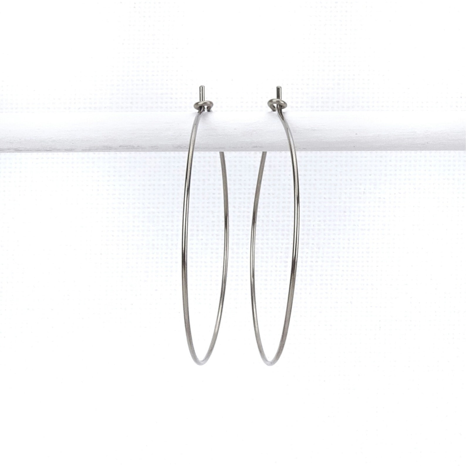 Niobium Hoop Earrings Extra Large 1 5 Inch Hoops Earring Etsy