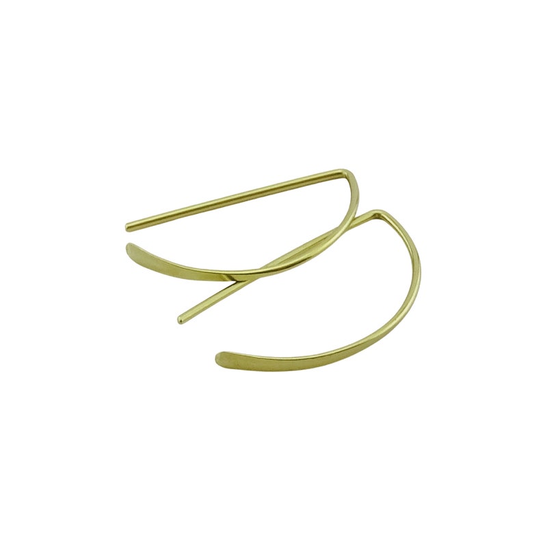 Gold Niobium Half a Hoop Threader Earrings Gold Nickel Free D - Etsy