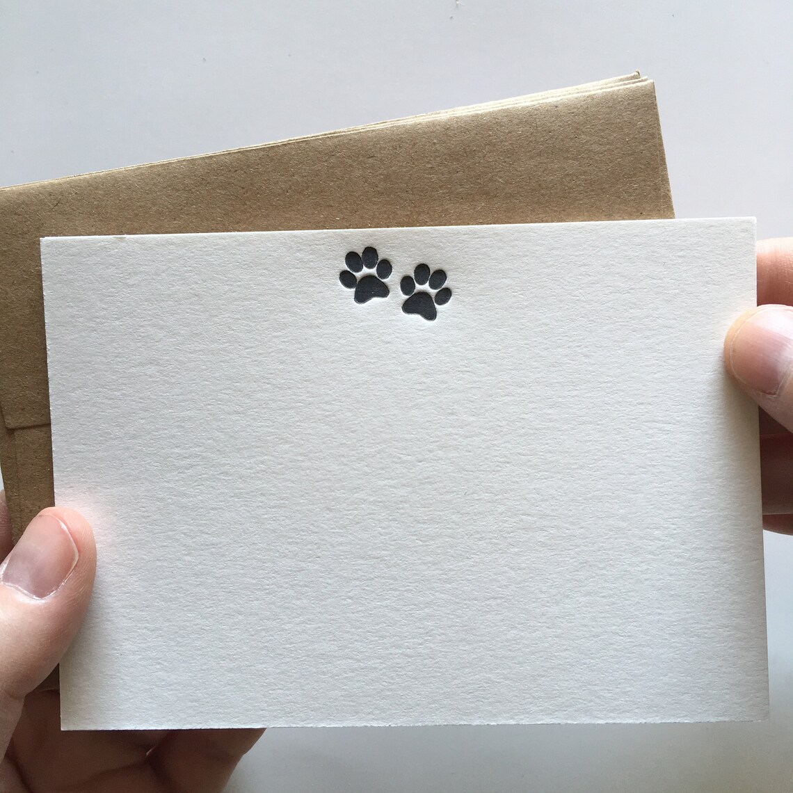 Paw Prints Letterpress Note Cards: Pet Stationery Gift (set of 4) - Etsy