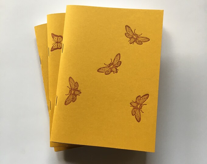 Letterpress Honey Bee Journal: Yellow Cover, Blank Pages (5" X 7") - Etsy