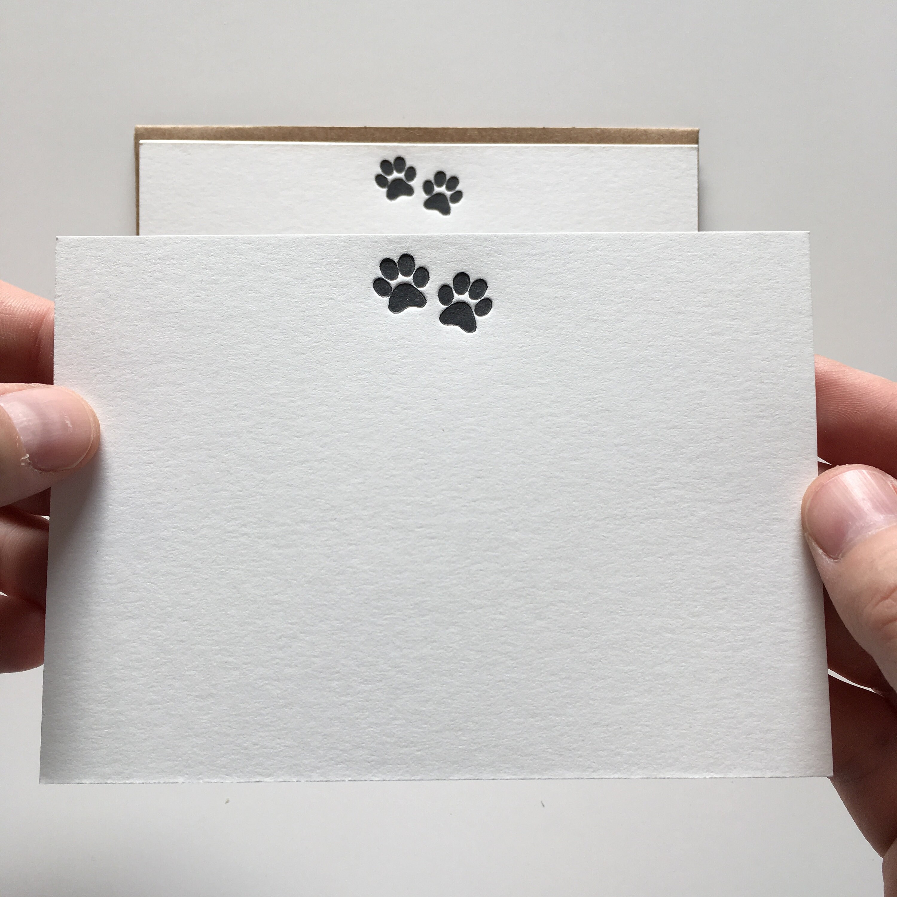 Paw Prints Letterpress Note Cards: Pet Stationery Gift (set of 4) - Etsy