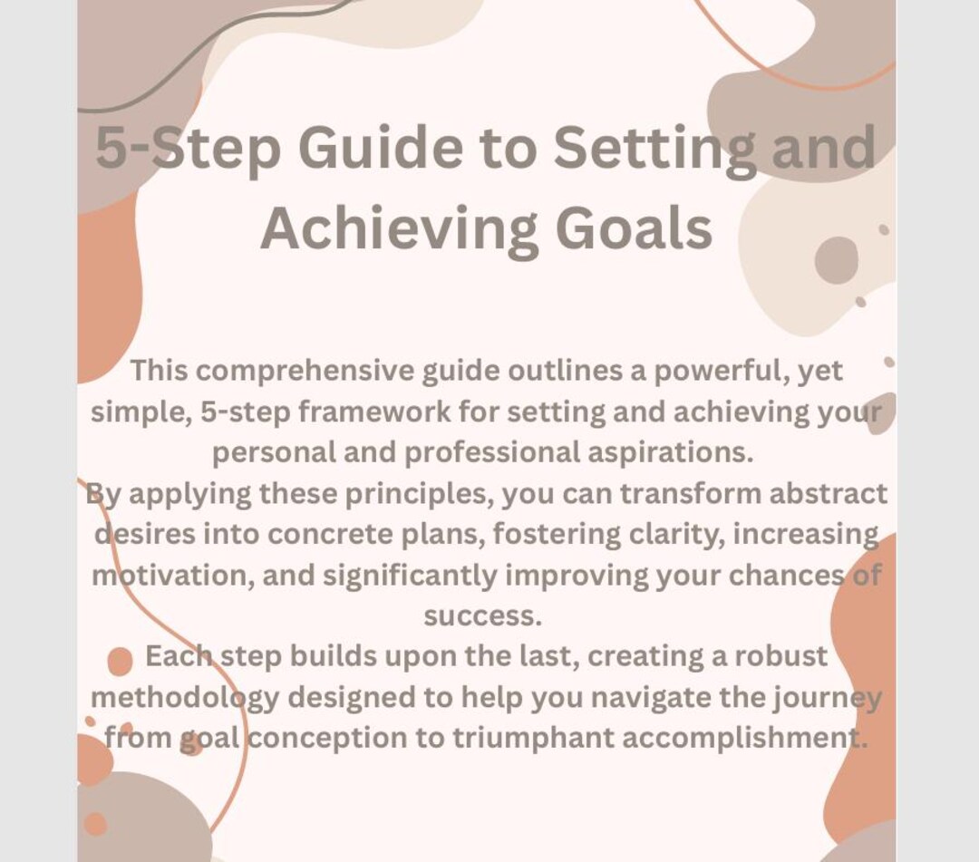 Goal Setting; Smart Goals; Printable Workbook; Success Plan; Business ...
