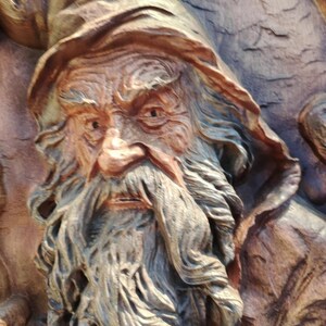 Old Wizard , Woodcarving, Lime Tree, 32 Cm X 32 Cm X 4.5 Cm - Etsy