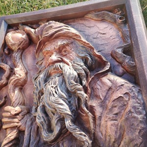 Old Wizard , Woodcarving, Lime Tree, 32 Cm X 32 Cm X 4.5 Cm - Etsy