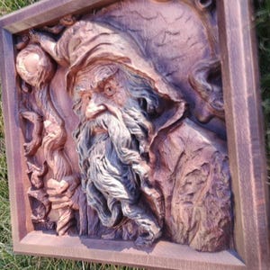 Old Wizard , Woodcarving, Lime Tree, 32 Cm X 32 Cm X 4.5 Cm - Etsy