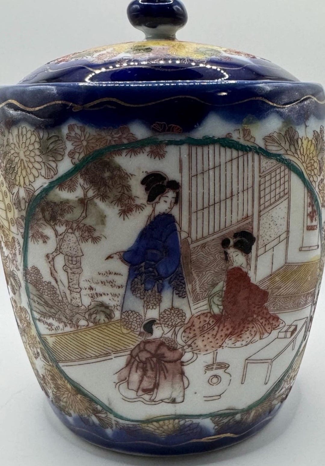 Vintage Kutani Geisha Porcelain Ginger Jar Hand Painted 6” - Etsy