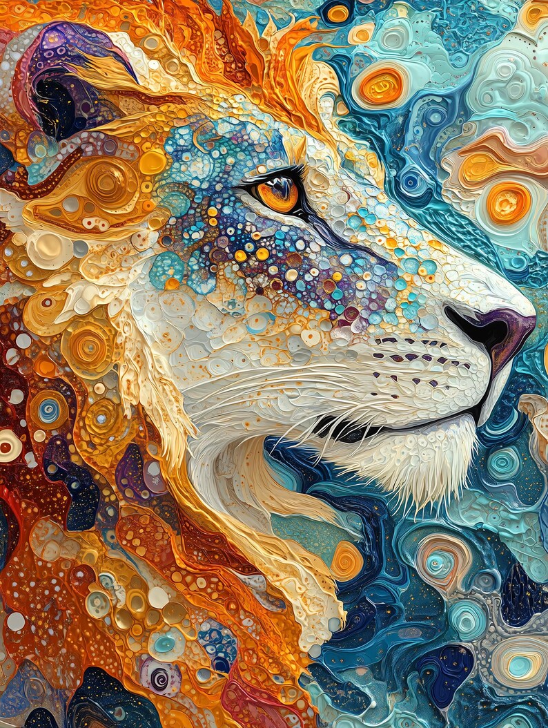 Colorful Paper Quilling Lion Art Print Set - 5 Digital Downloads for ...